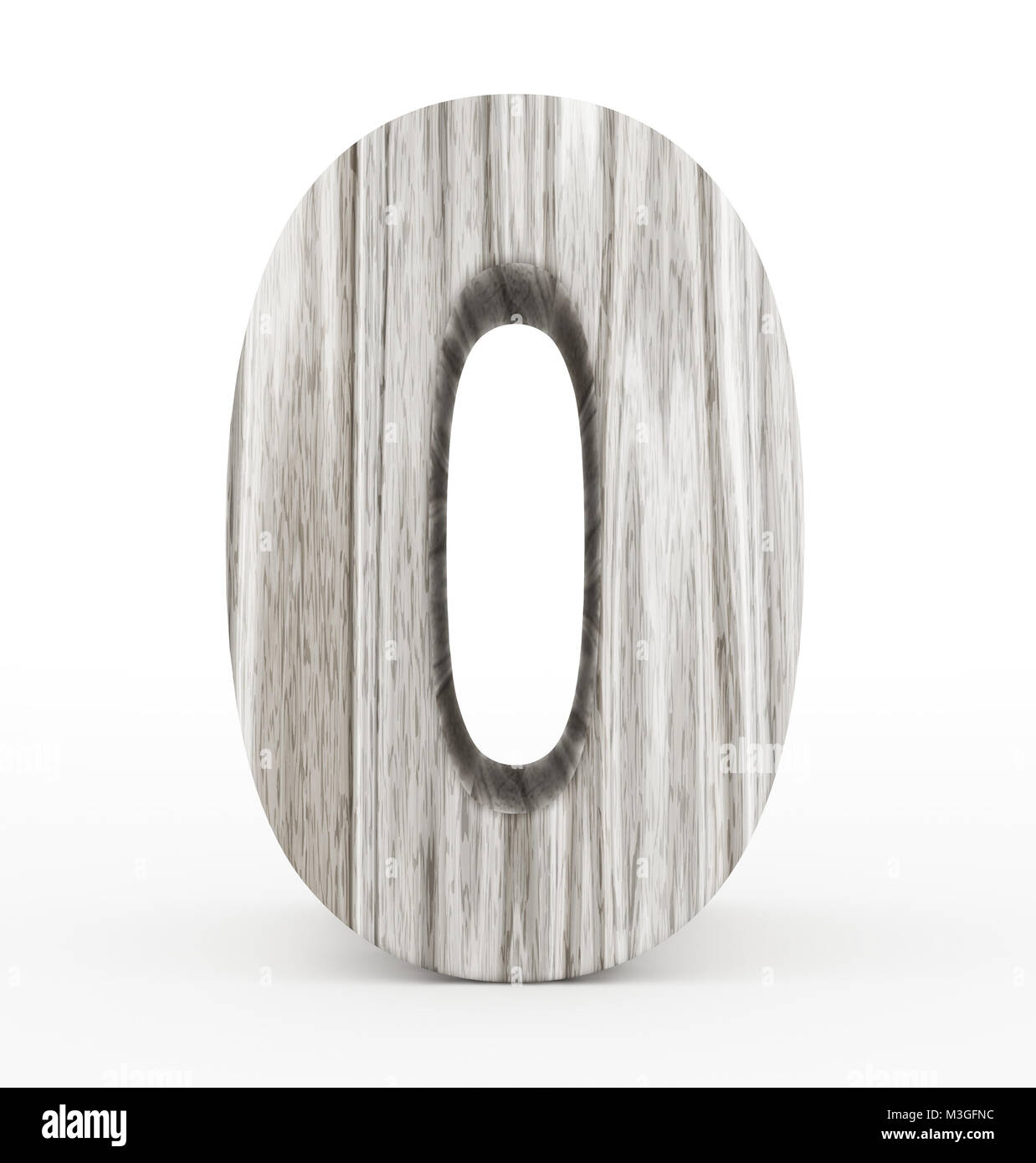 number 0 3d wooden isolated on white - 3d rendering Stock Photo - Alamy