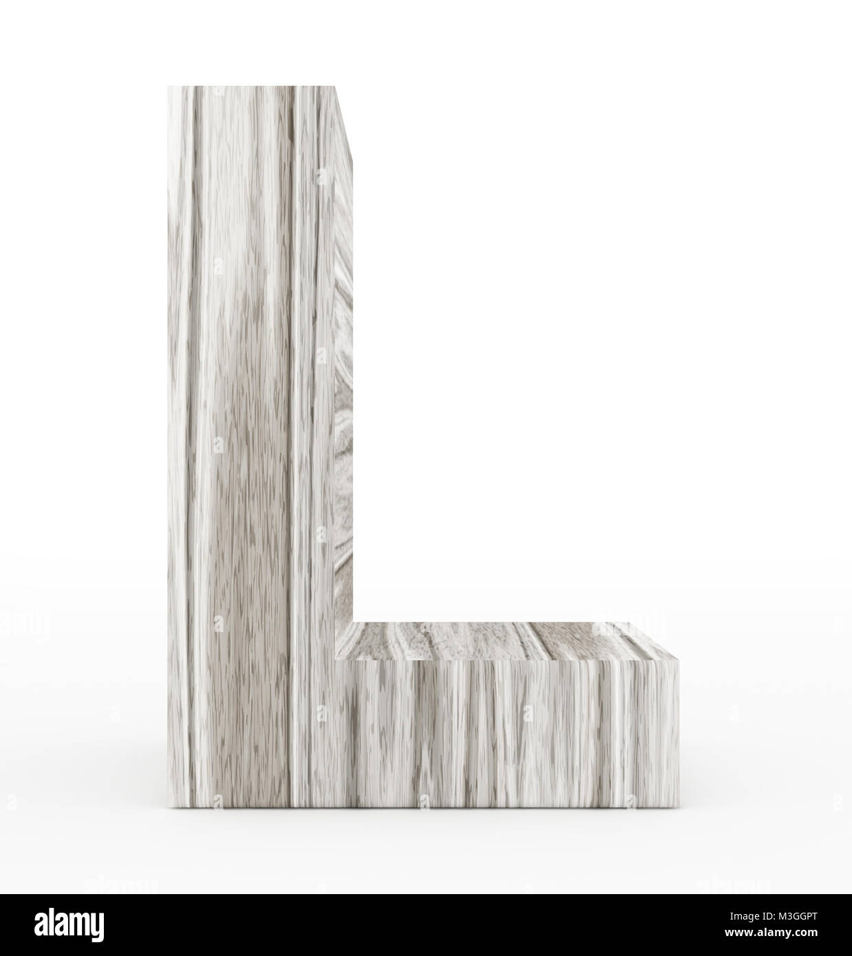 letter L 3d wooden isolated on white - 3d rendering Stock Photo - Alamy