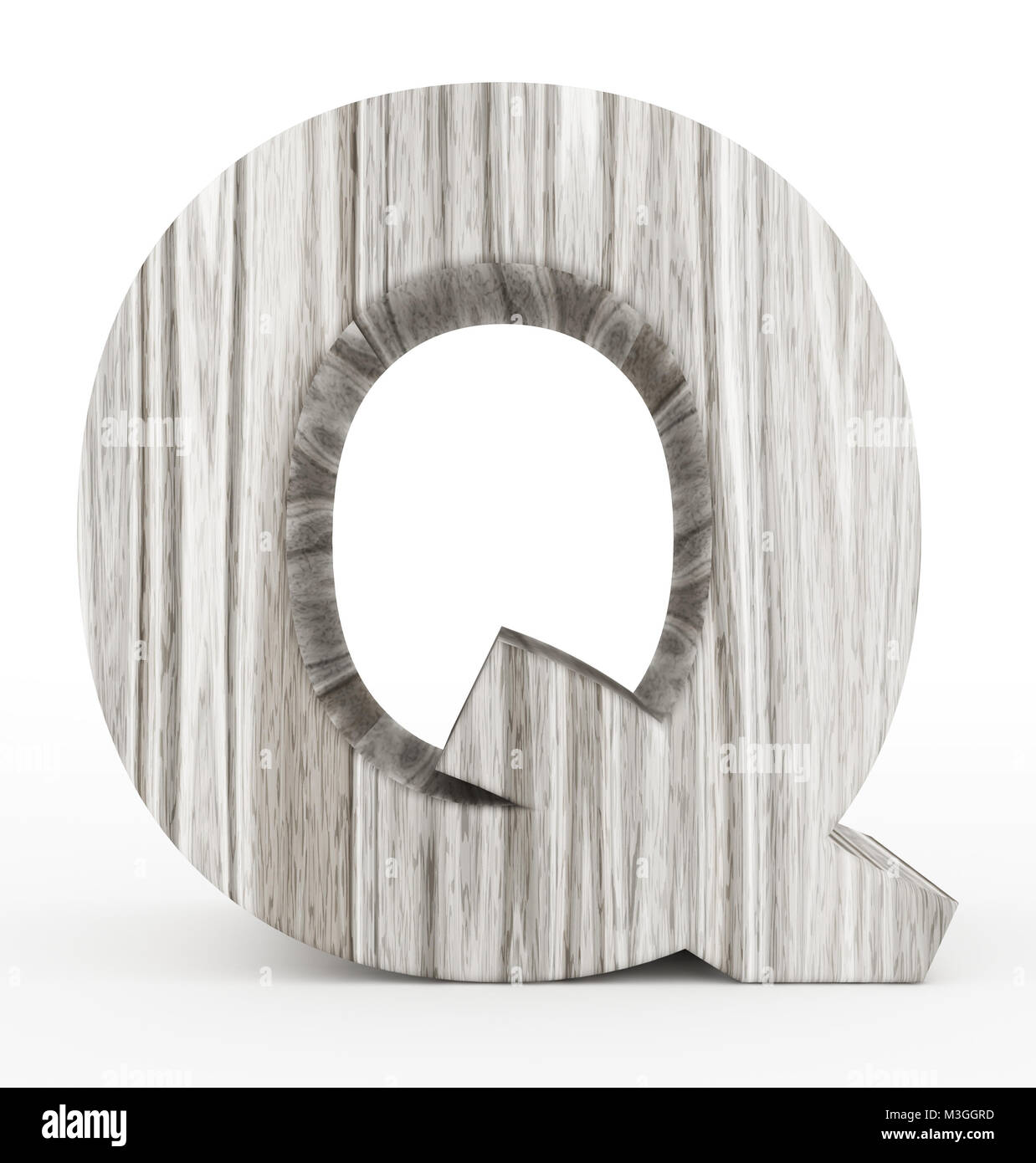 letter Q 3d wooden isolated on white - 3d rendering Stock Photo - Alamy