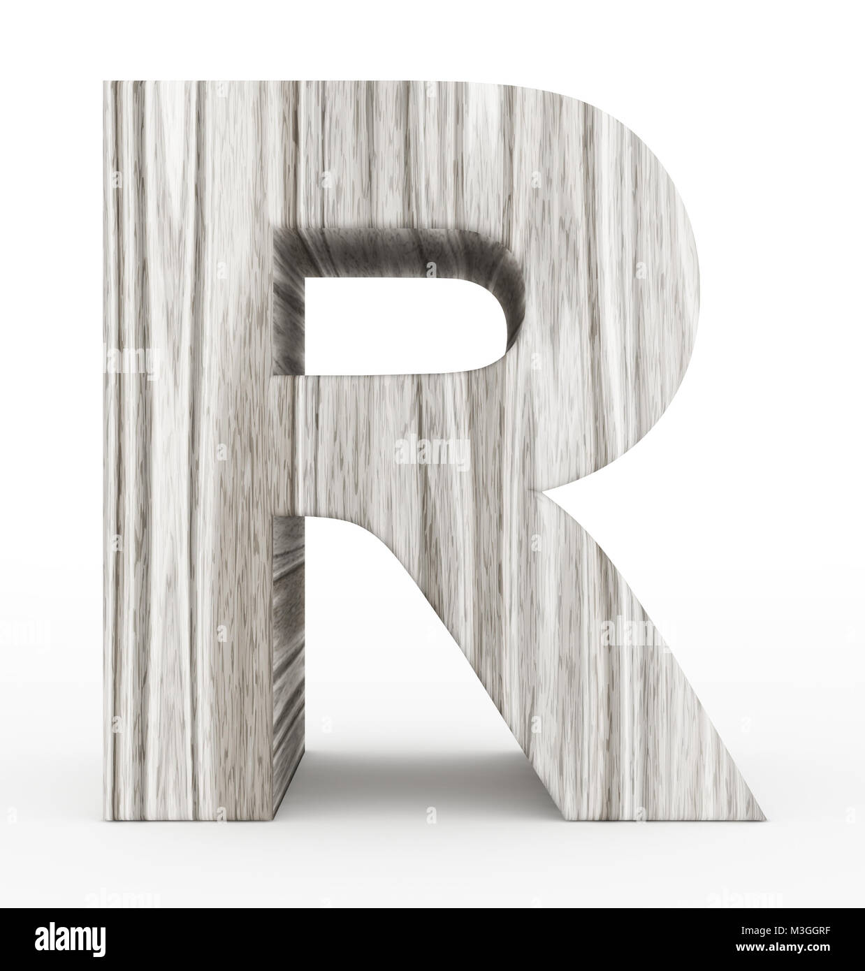 letter R 3d wooden isolated on white - 3d rendering Stock Photo - Alamy