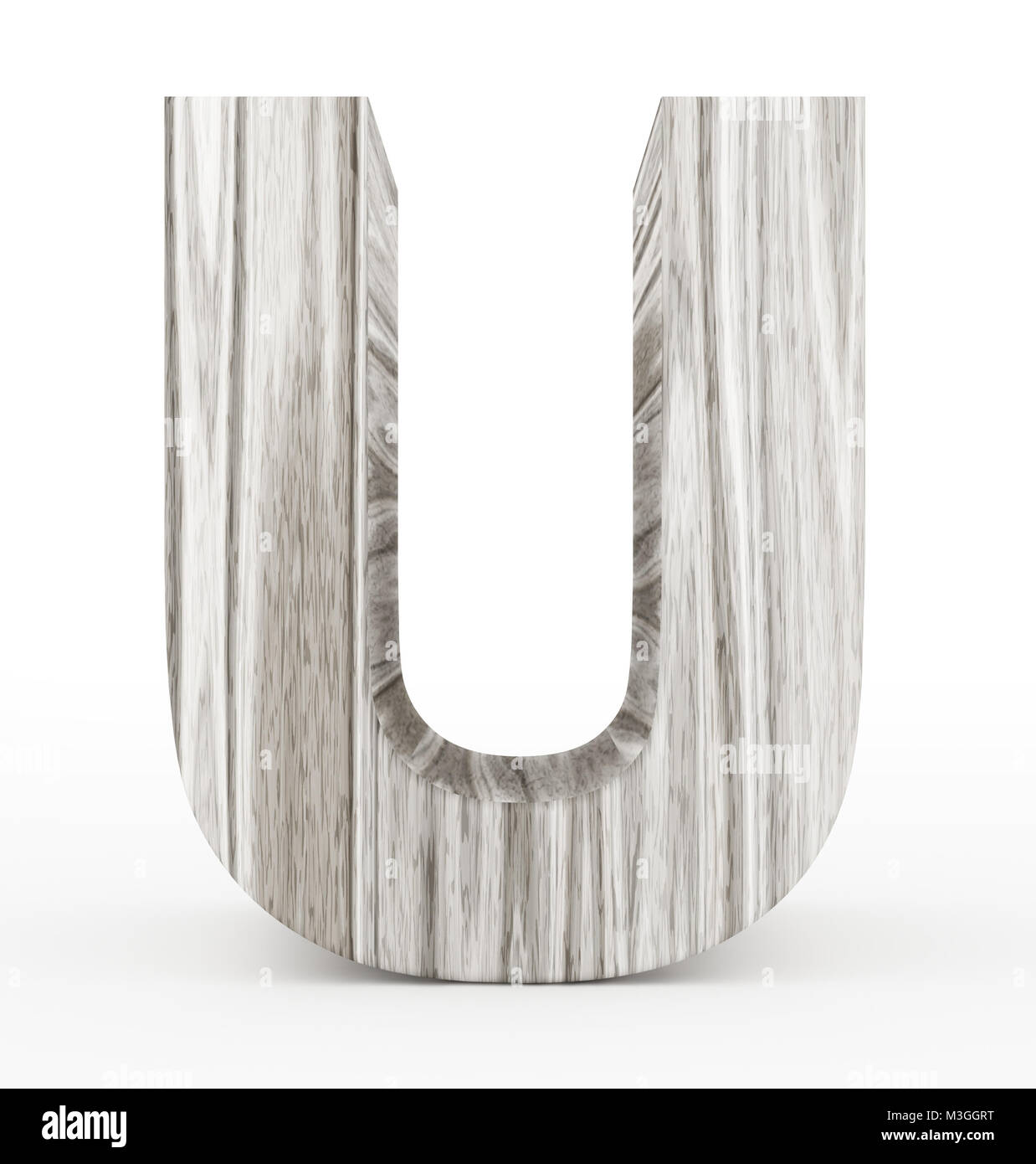 letter U 3d wooden isolated on white - 3d rendering Stock Photo - Alamy