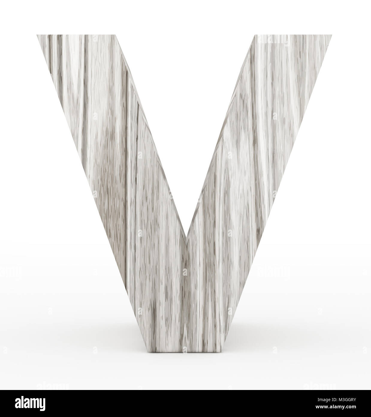 letter V 3d wooden isolated on white - 3d rendering Stock Photo - Alamy