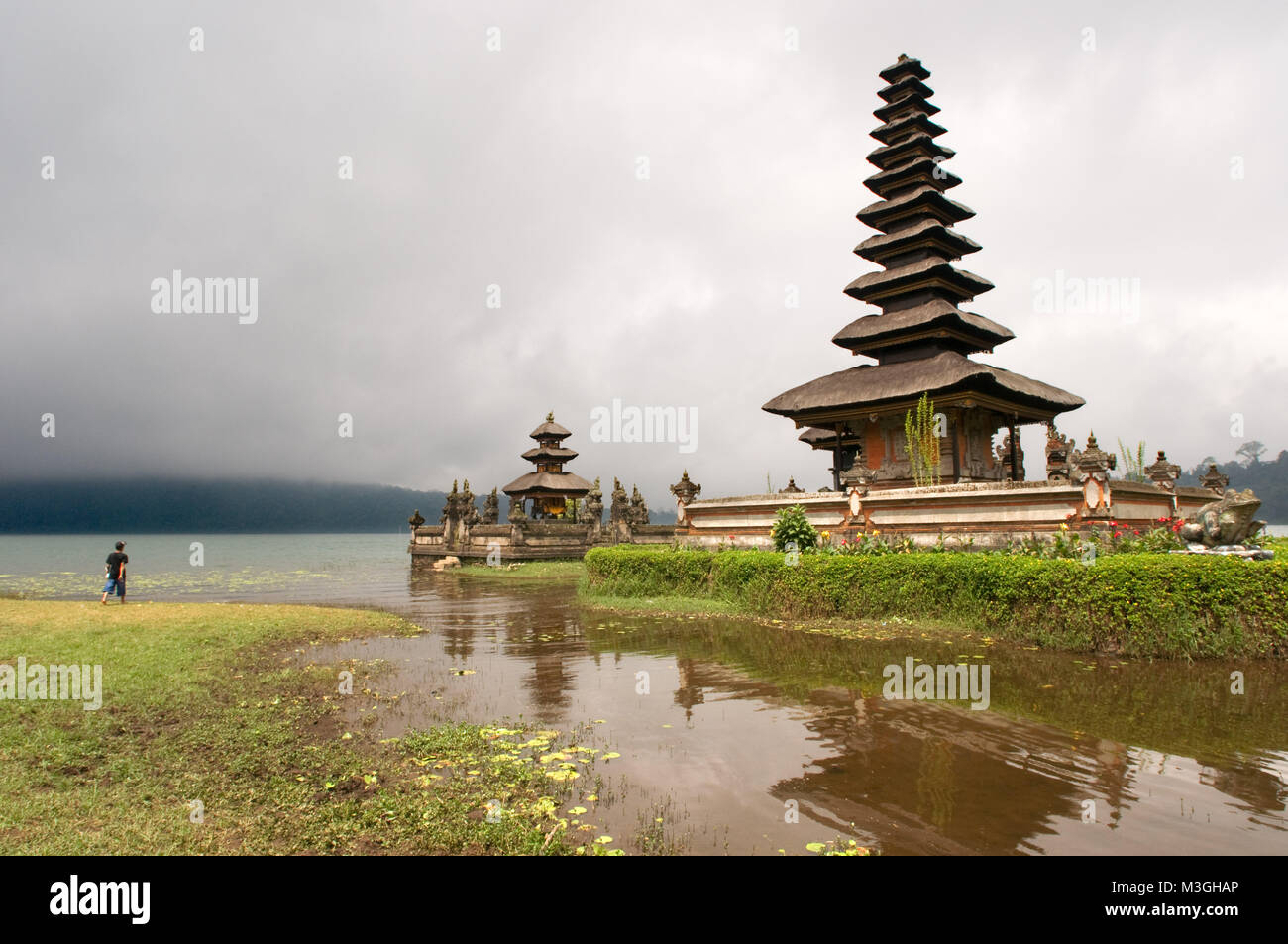 Hindu Buddhist temple Pura Ulan Danu Bratan on shores of Lake Bratan in ...