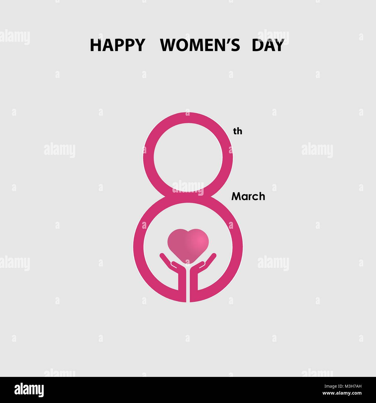 Creative 8 March logo vector design with international women's day icon ...