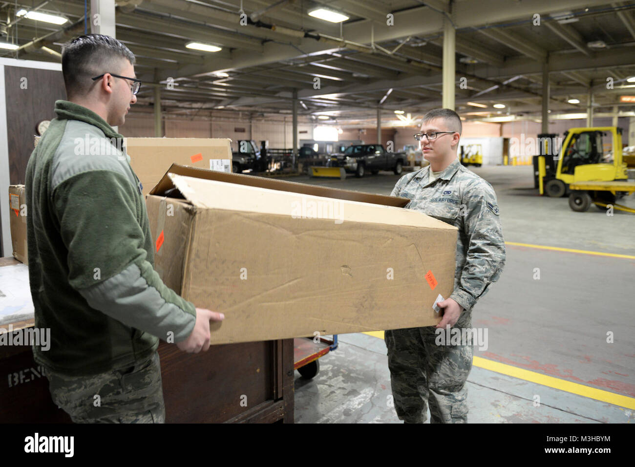 Airmen 1st Class Jacob Hickman and Colton Labrie, both 773d Logistics ...
