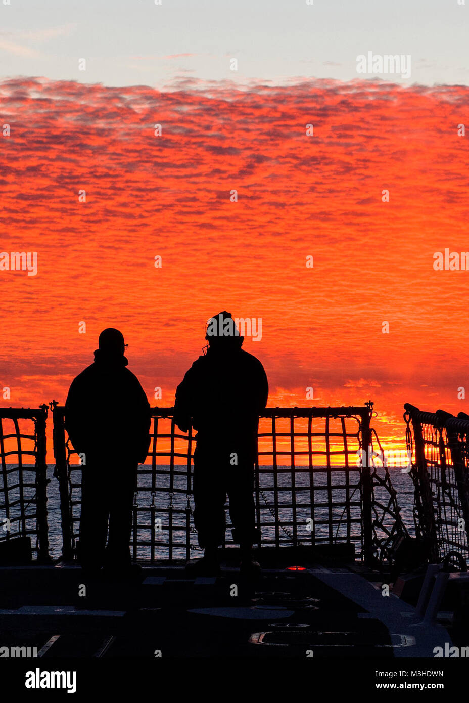 ATLANTIC OCEAN (Feb. 3, 2018) Yeoman 1st Class James Gray, left, and ...