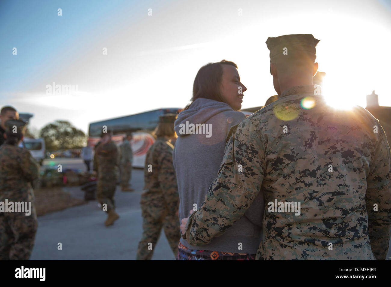 U.S. Marines with the 26th Marine Expeditionary Unit (MEU) say goodbye ...