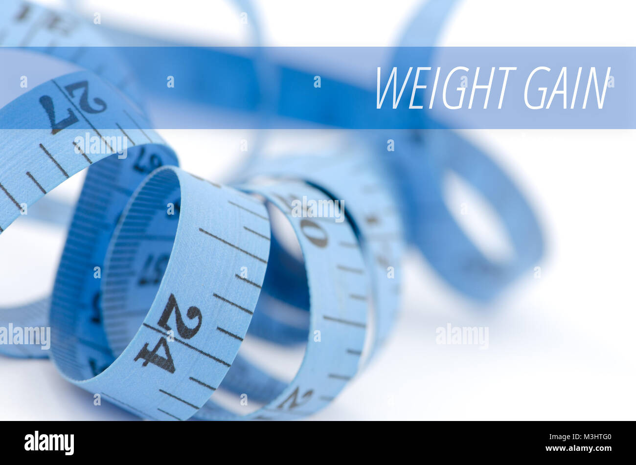 Weight gain, health concept, close up & selective focus of blue ...