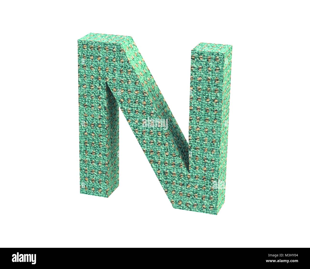 3D rendering Font carpet color capital N Stock Photo - Alamy