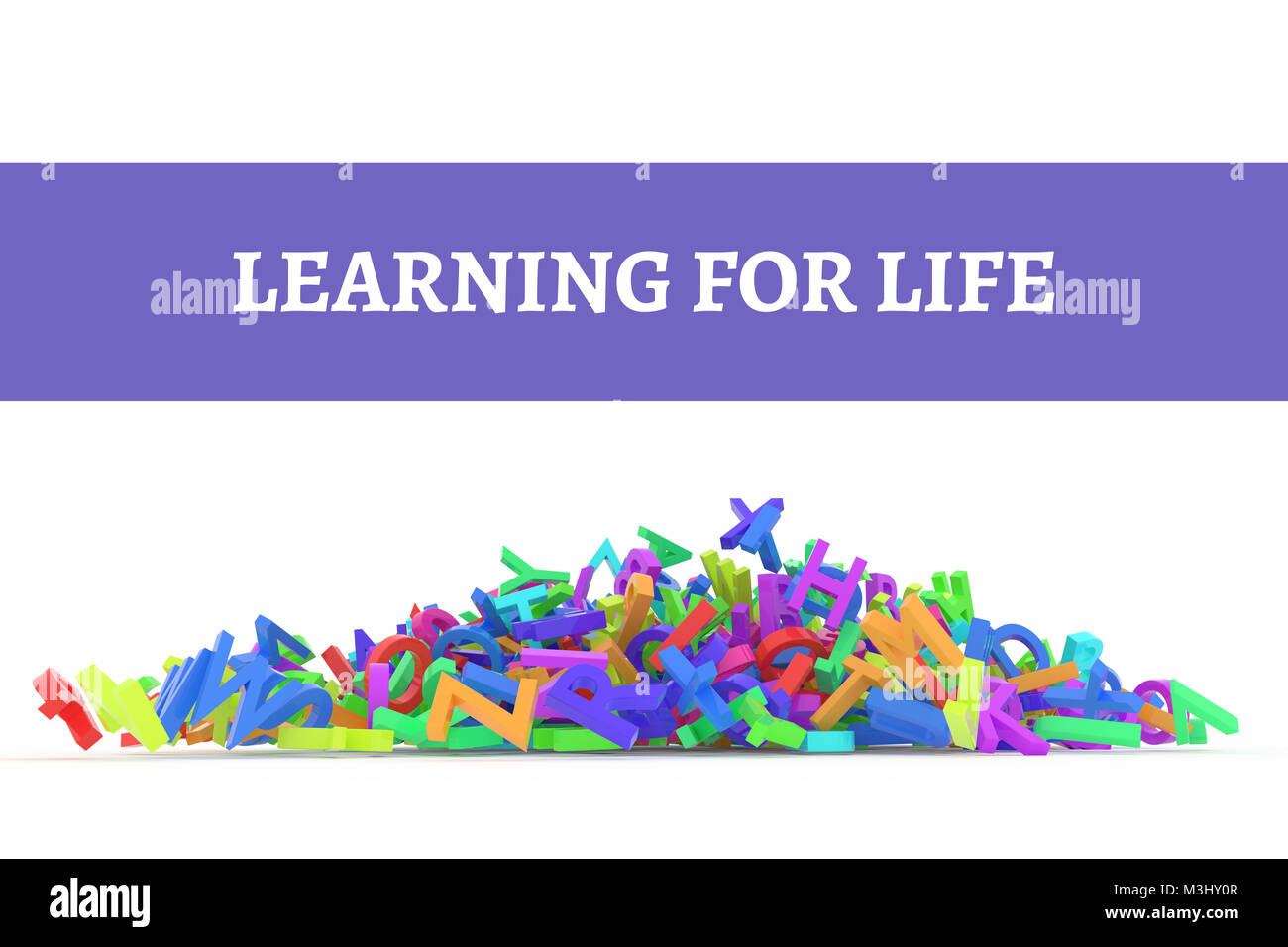Learning for life conceptual with stack of colorful alphabets letters ...