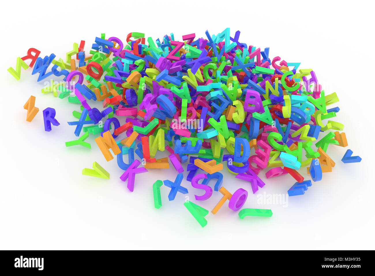 Stack of colorful alphabets letters from A to Z for education or ...