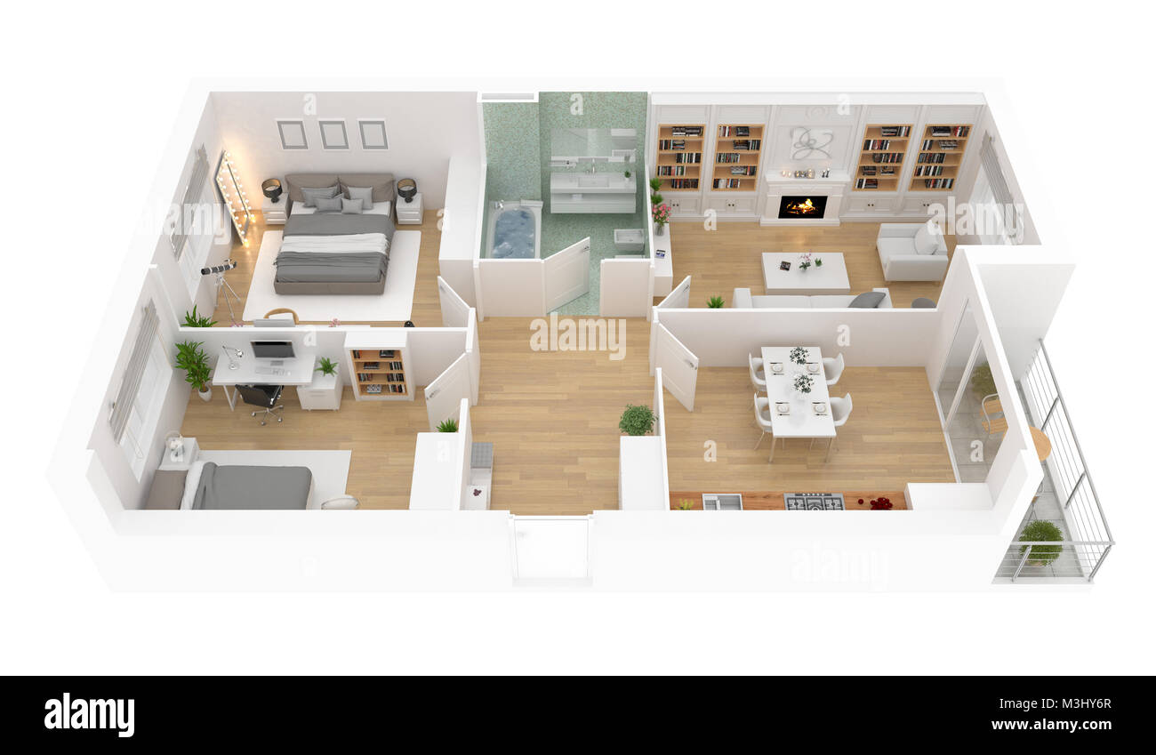 Floor plan top view. Apartment interior isolated on white background ...