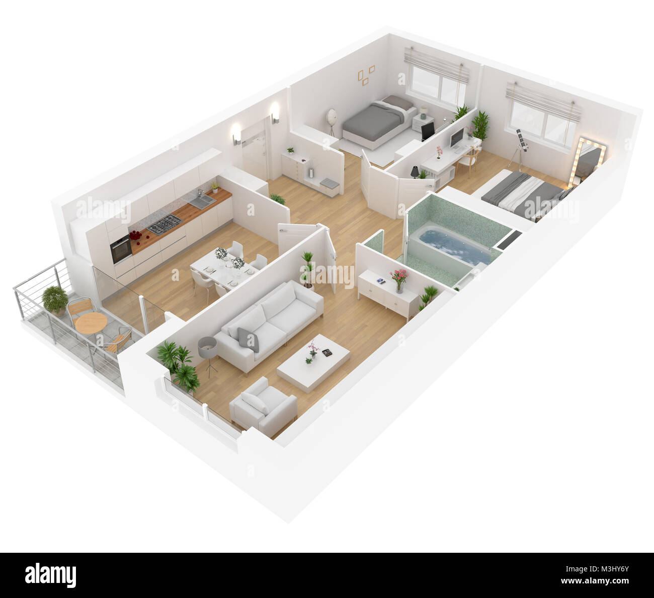 Floor plan top view. Apartment interior isolated on white background ...