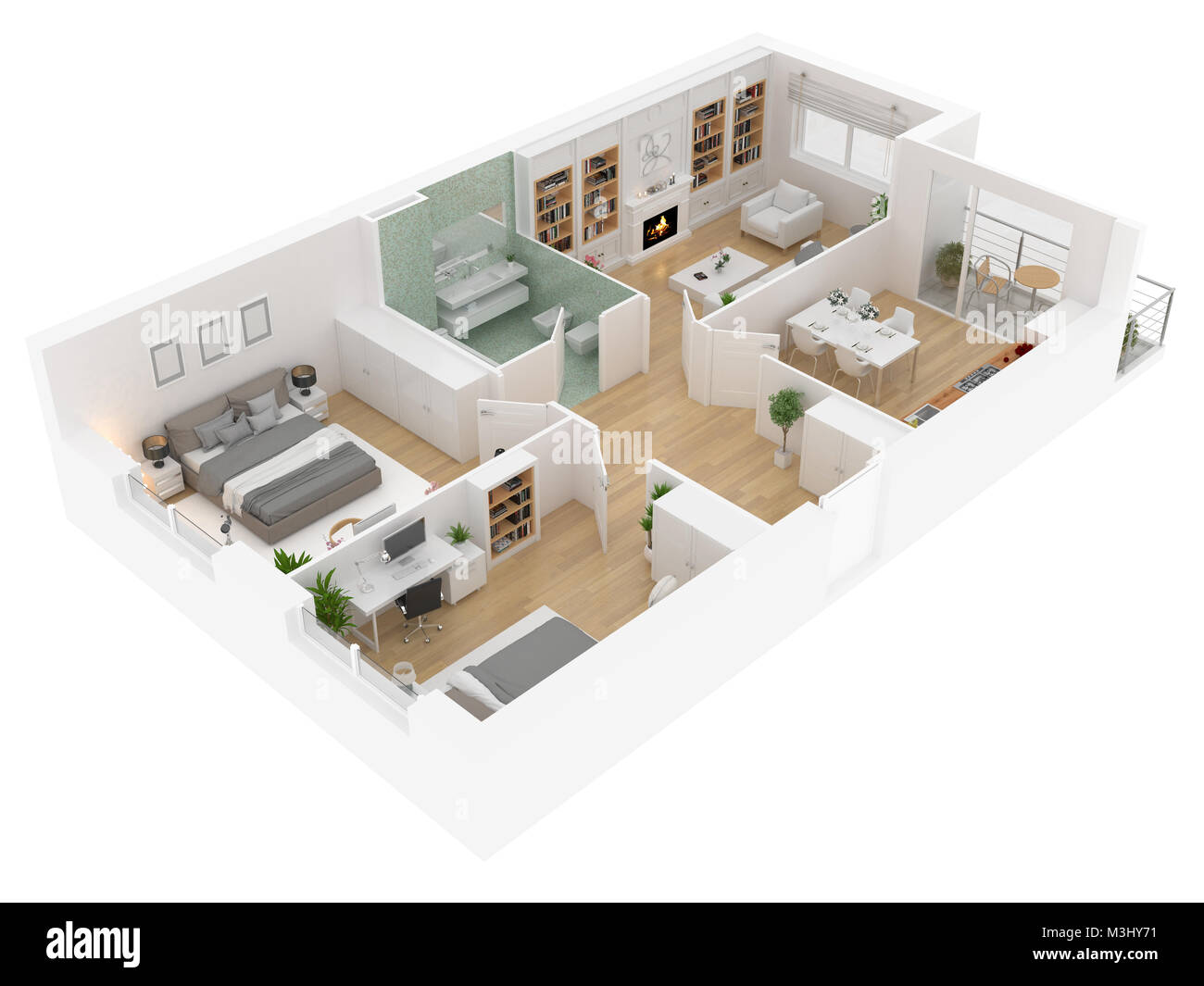 Floor plan top view. Apartment interior isolated on white background ...