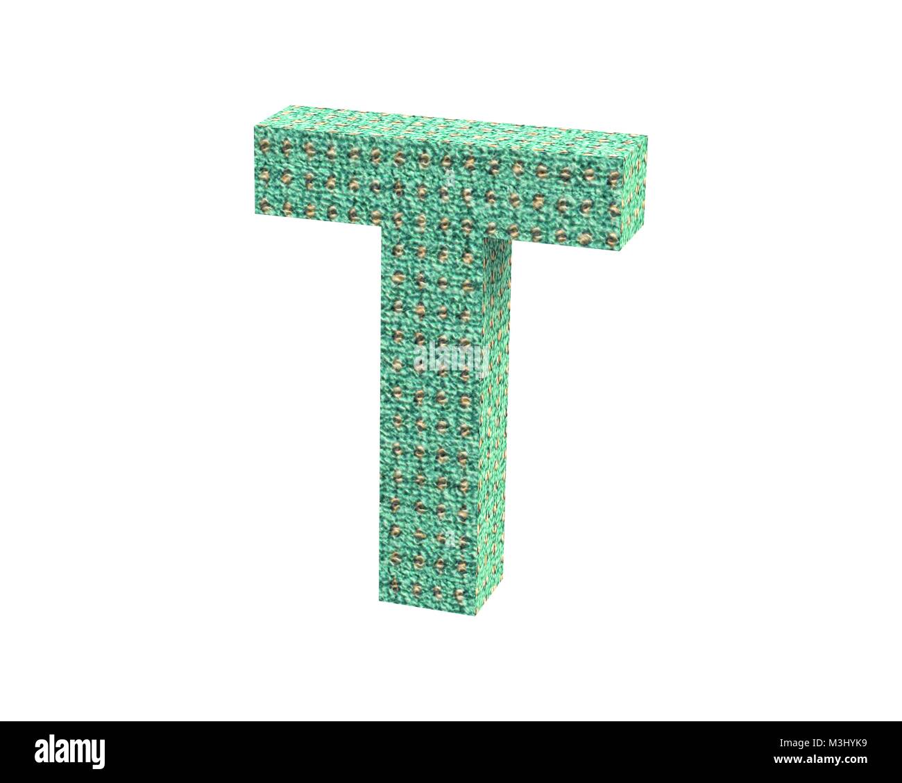 3D rendering Font carpet color capital T Stock Photo - Alamy