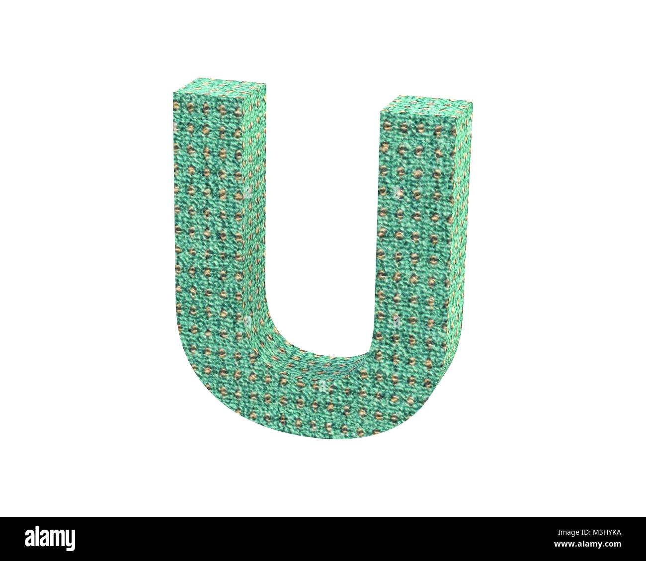 3D rendering Font carpet color capital U Stock Photo - Alamy