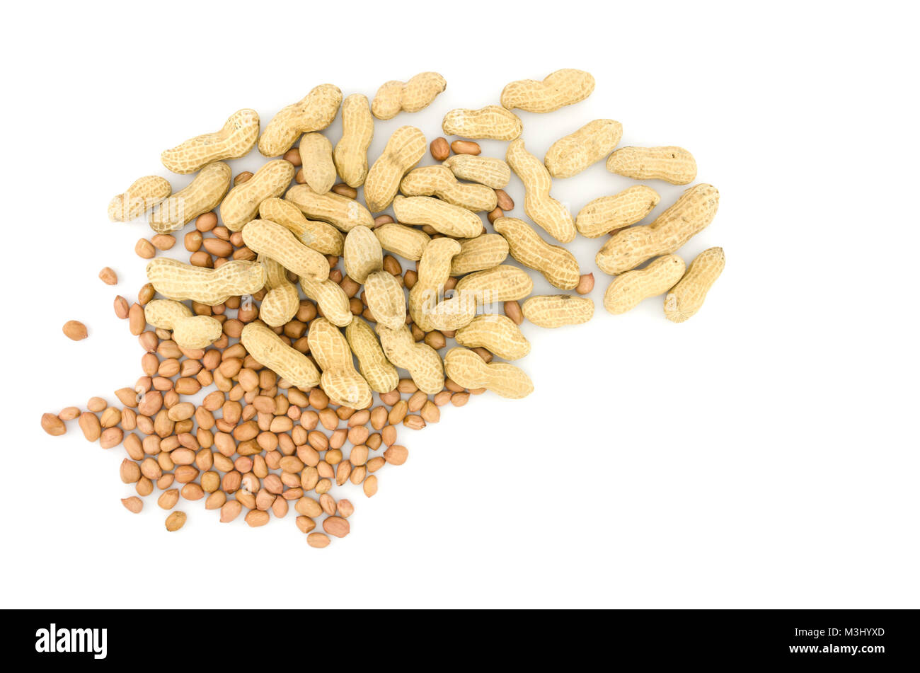 Peanut or groundnut food allergy health concept, close up on wooden ...