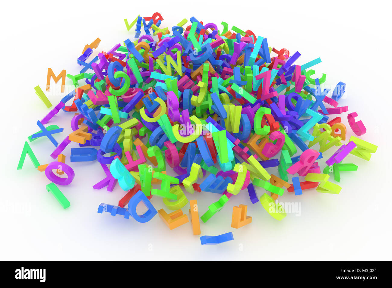 Stack of colorful alphabets letters from A to Z for education or ...