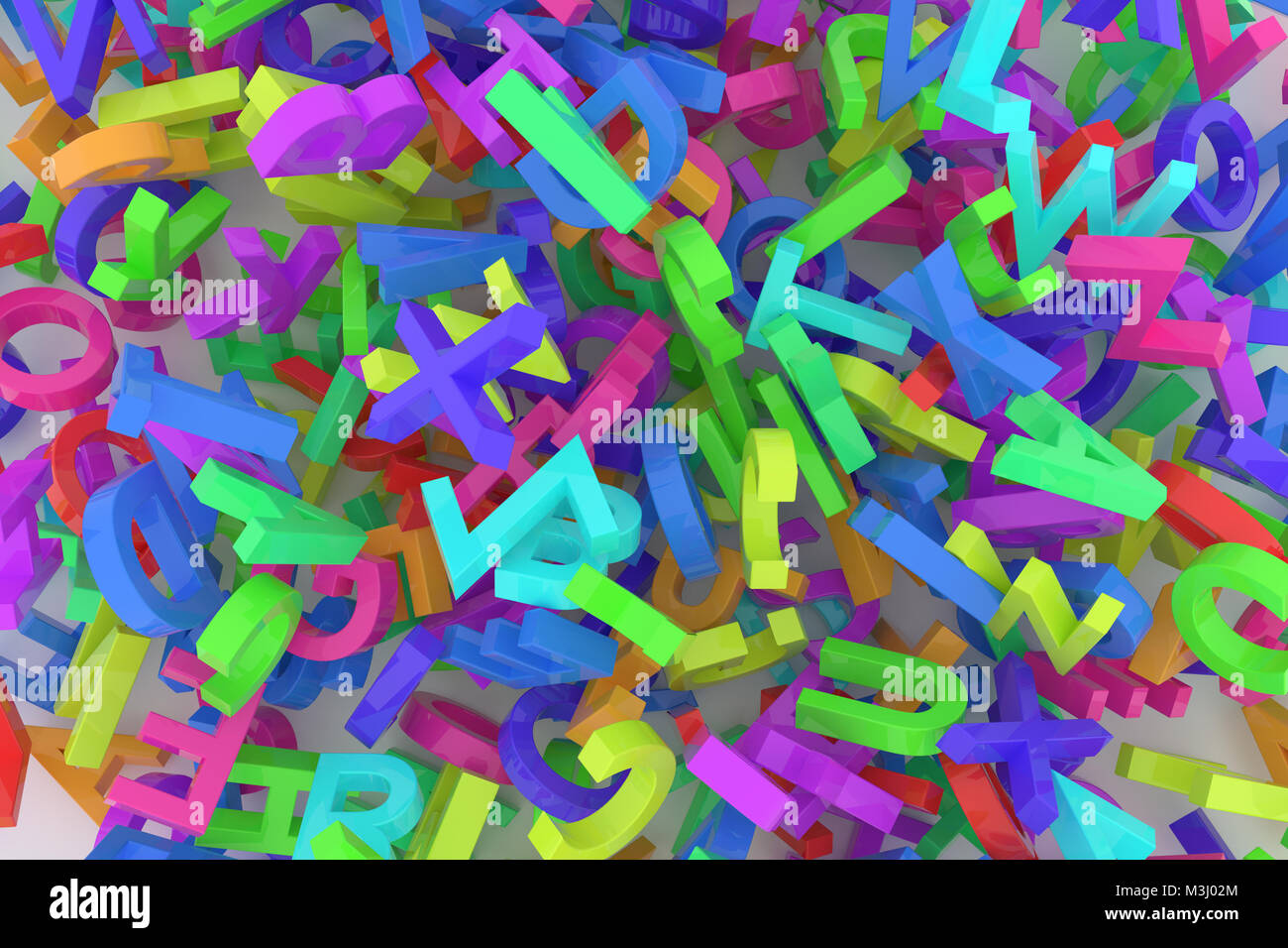 Stack of colorful alphabets letters from A to Z for education or ...