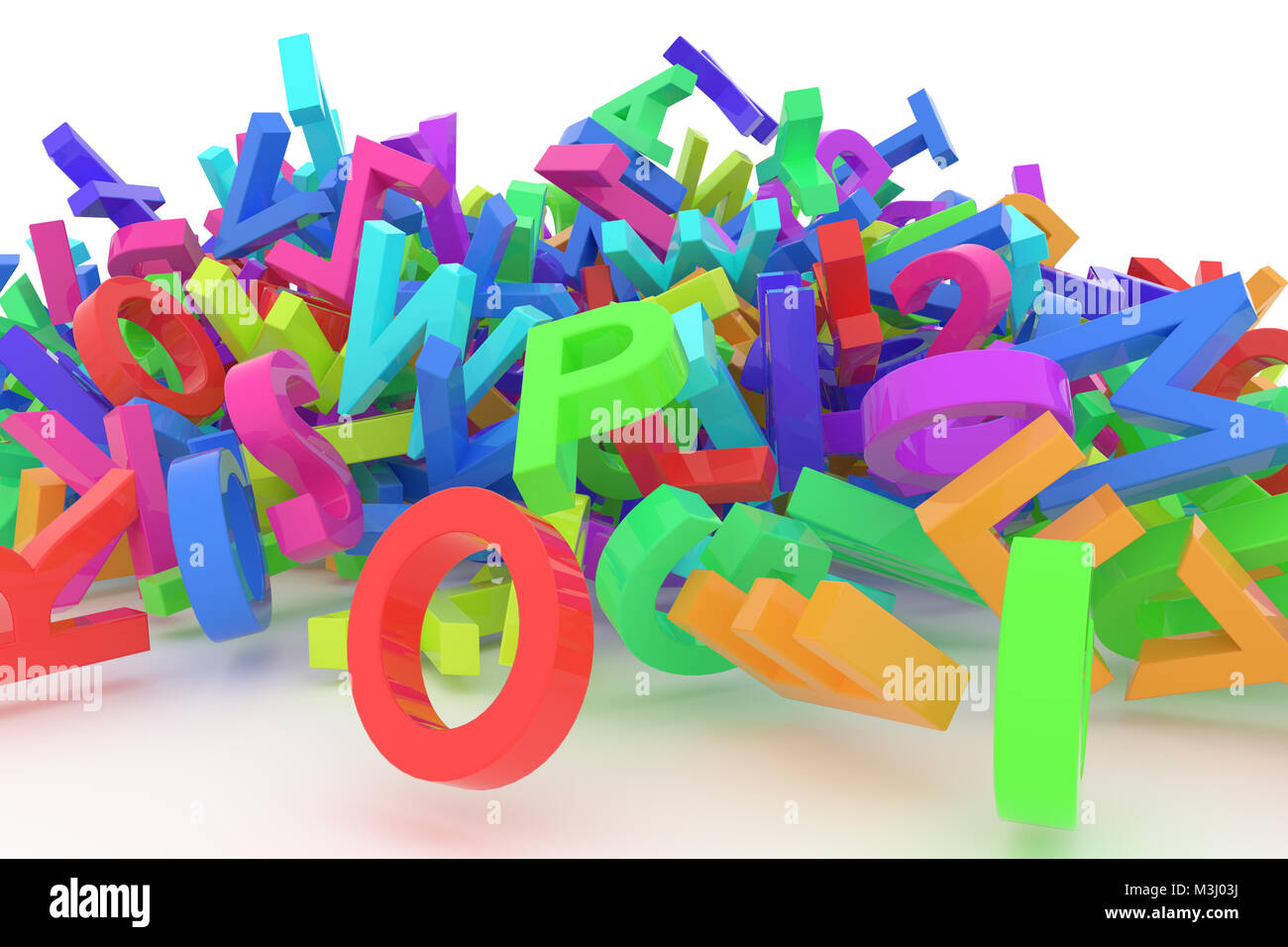 Stack of colorful alphabets letters from A to Z for education or ...