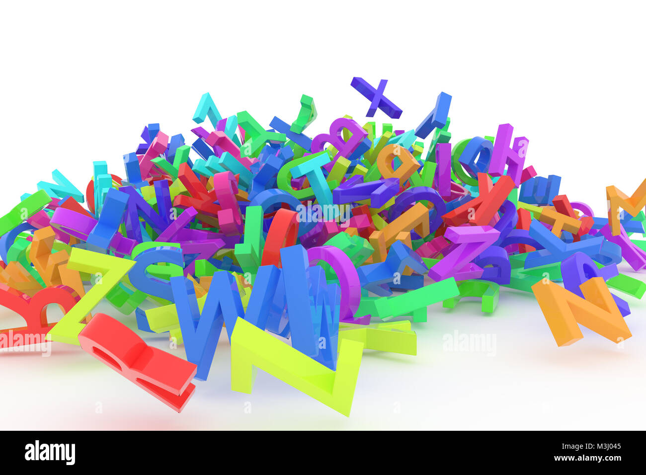 Stack of colorful alphabets letters from A to Z for education or ...