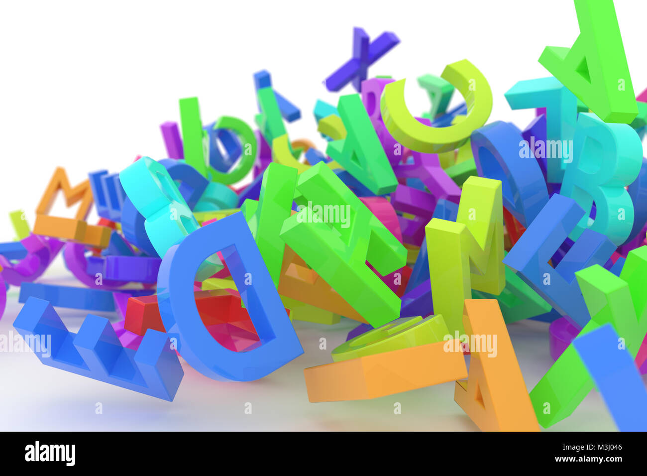 Stack of colorful alphabets letters from A to Z for education or ...