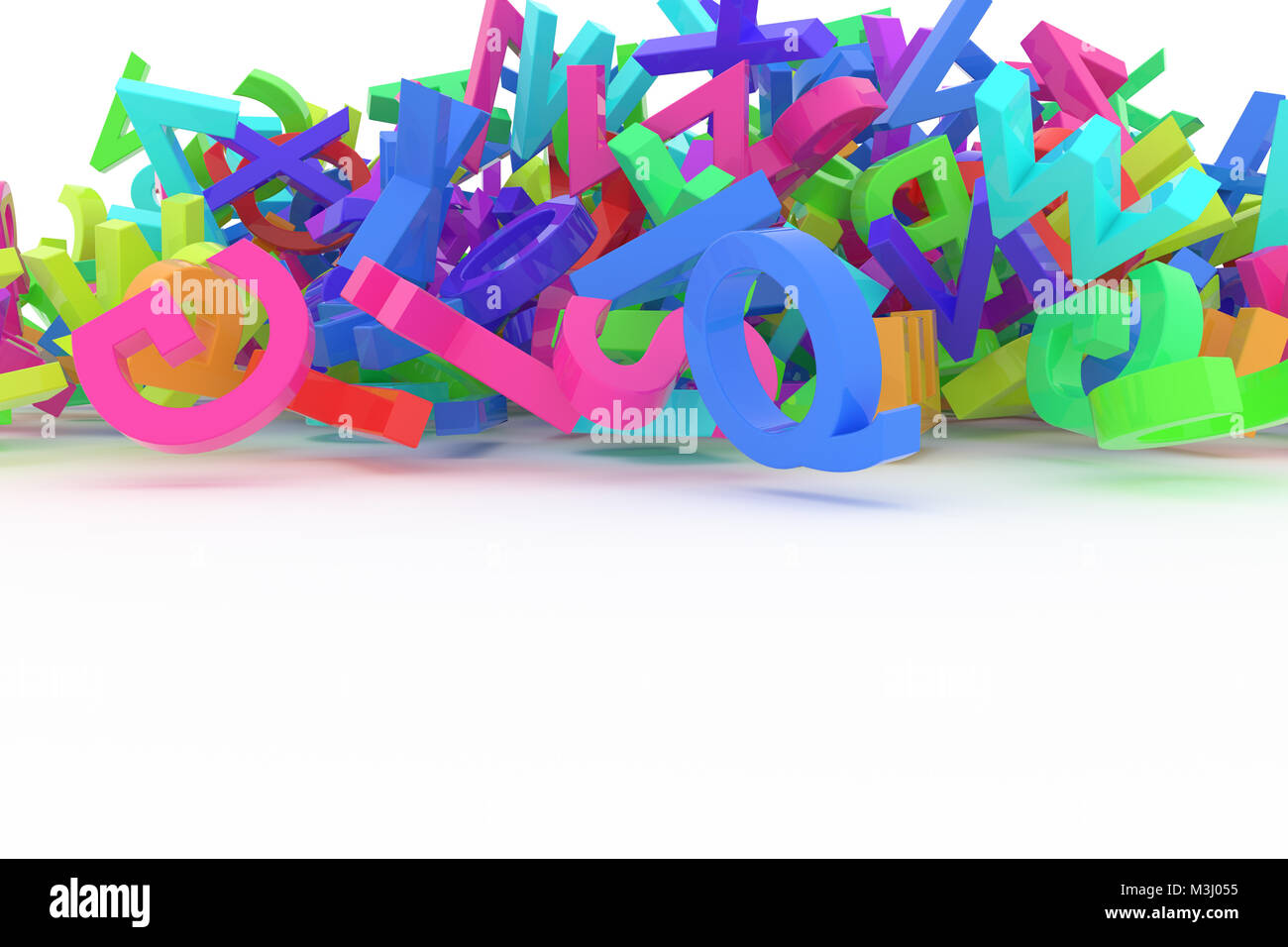 Stack of colorful alphabets letters from A to Z for education or ...