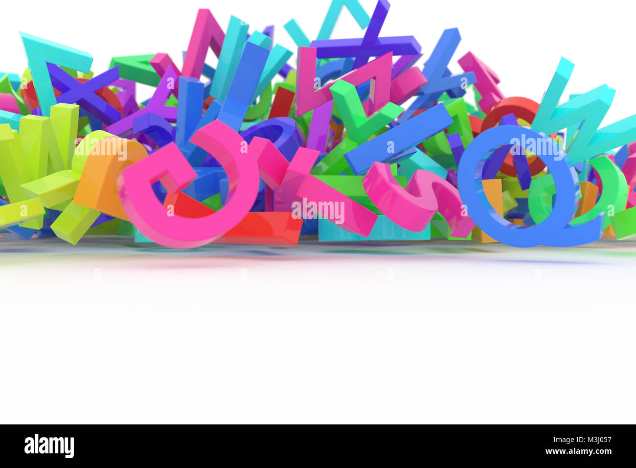 Stack of colorful alphabets letters from A to Z for education or ...