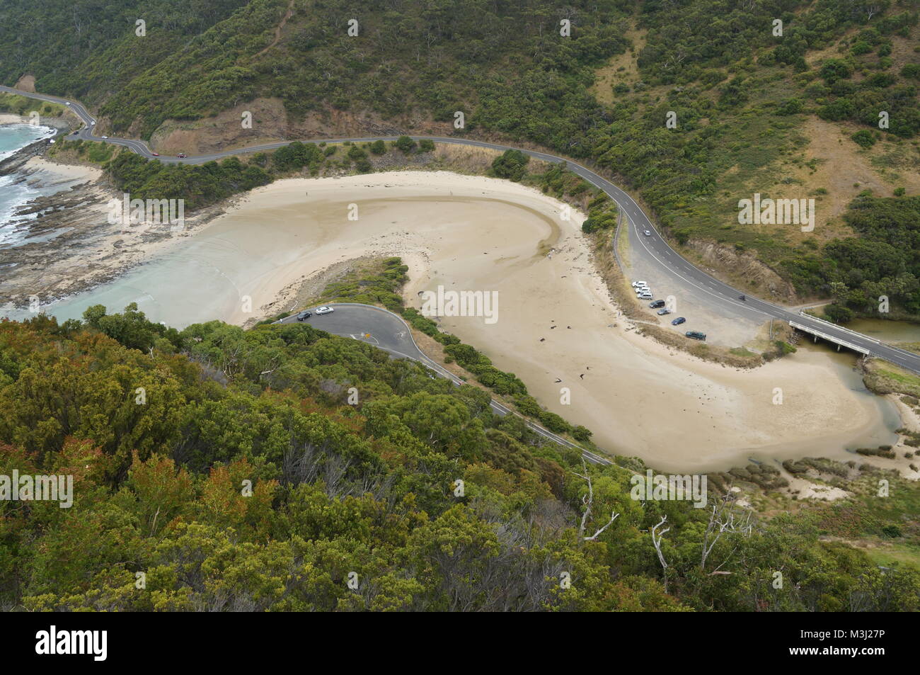 Sandy River circles to the sea Stock Photo - Alamy