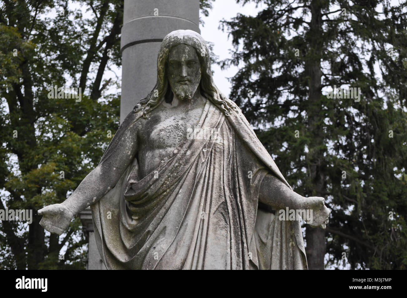 Statue of Jesus in a Catholic Cemetery Stock Photo - Alamy