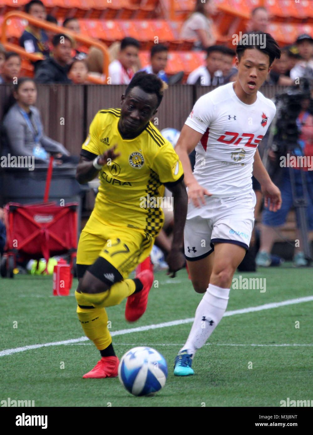 February 10, 2018 - Columbus Crew SC forward Edward Opoku #27 during ...