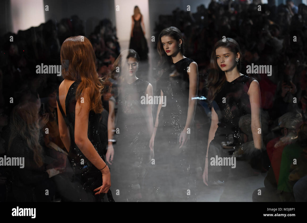 Beijing, China. 8th Feb, 2018. The multi-exposure photo taken on Feb. 8 ...