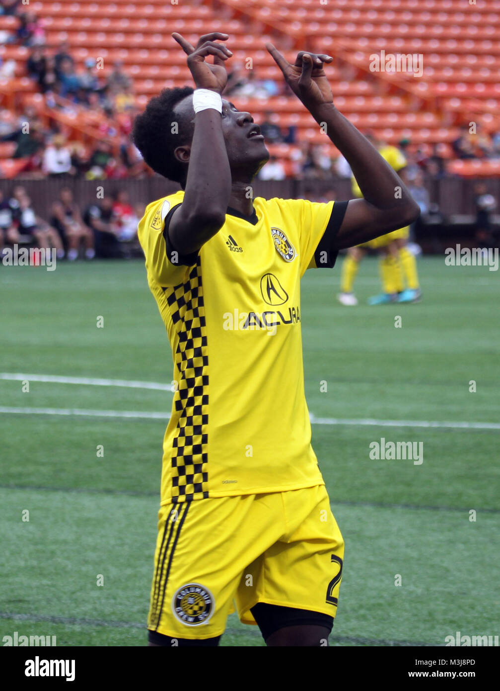 February 10, 2018 - Columbus Crew SC forward Edward Opoku #27 scores ...