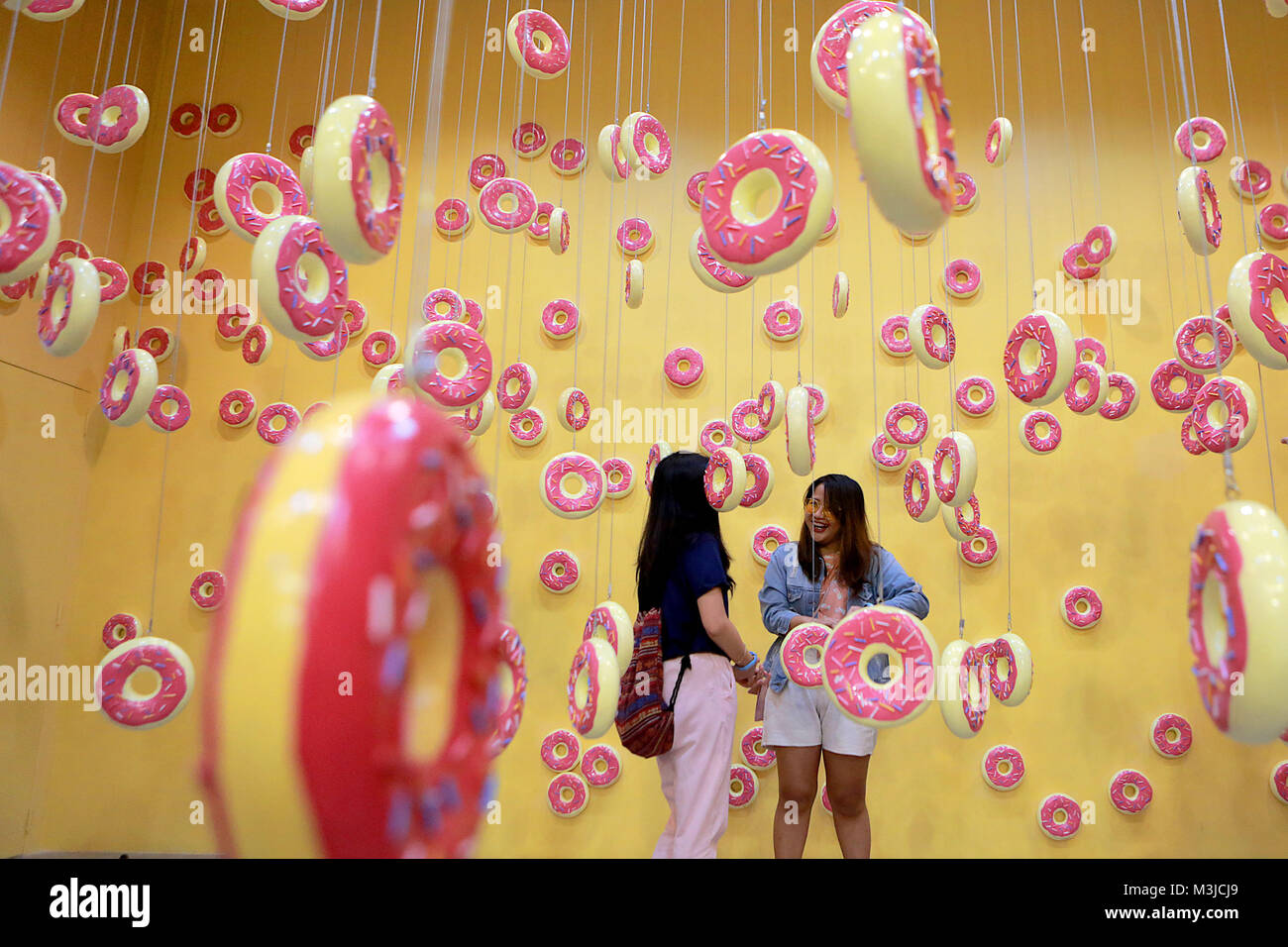 Pasay City, Philippines. 11th Feb, 2018. People take a tour inside the ...