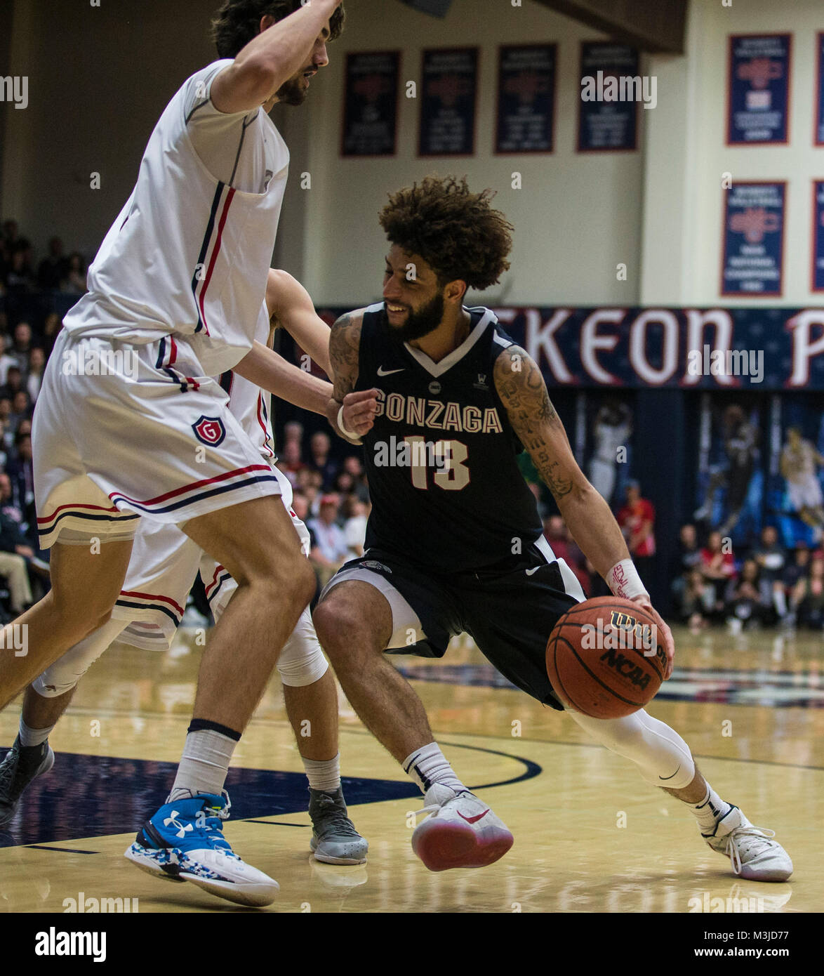 Moraga, CA U.S. 10th Feb, 2018. A. Gonzaga guard Josh Perkins (13 ...