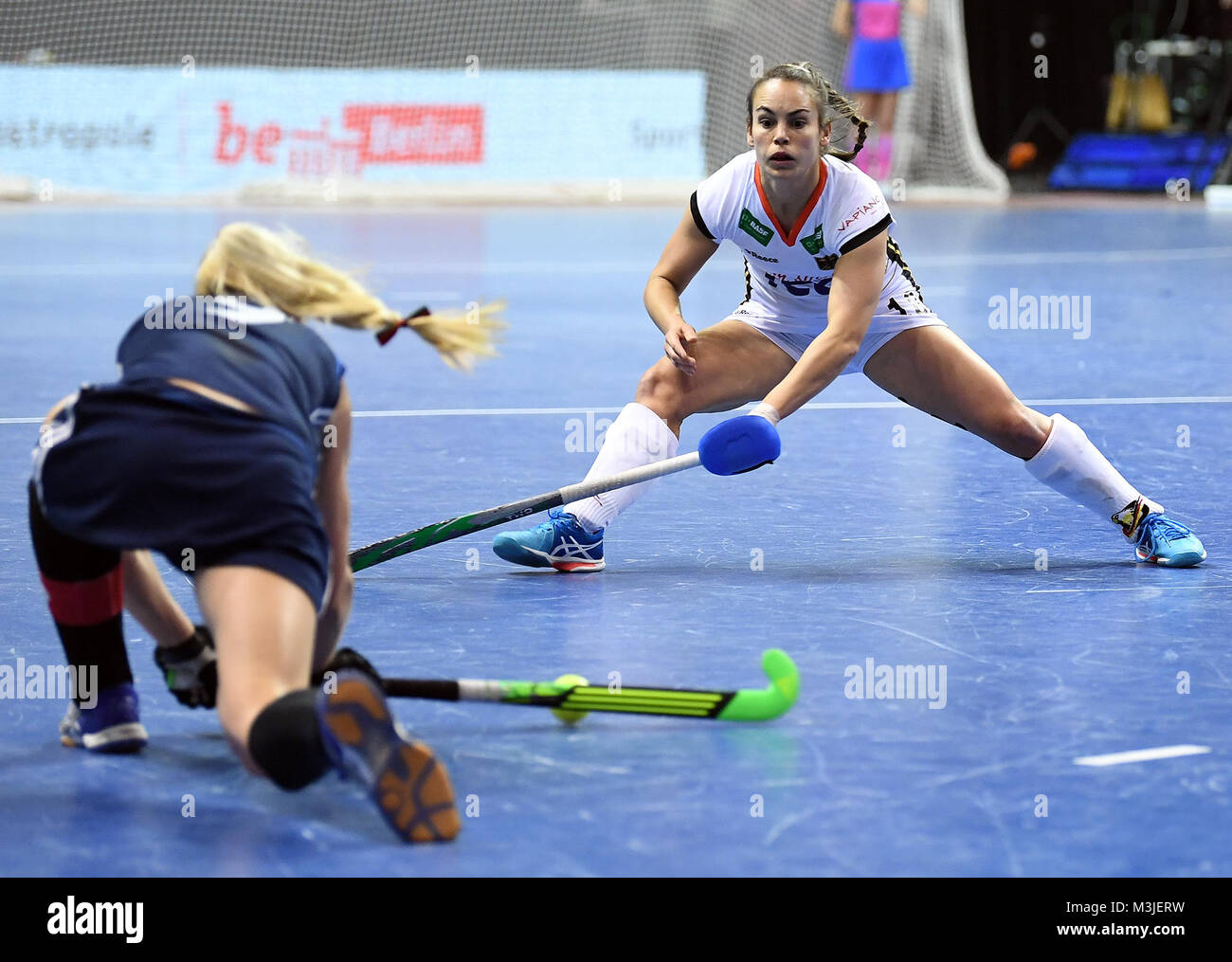 Lisa Altenburg (R) of Germany in action against Ryta Batura of Belarus ...