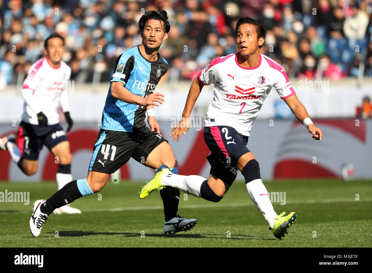 Saitama, Japan. 10th Feb, 2018. (L to R) Akihiro Ienaga (Frotale), Riku ...