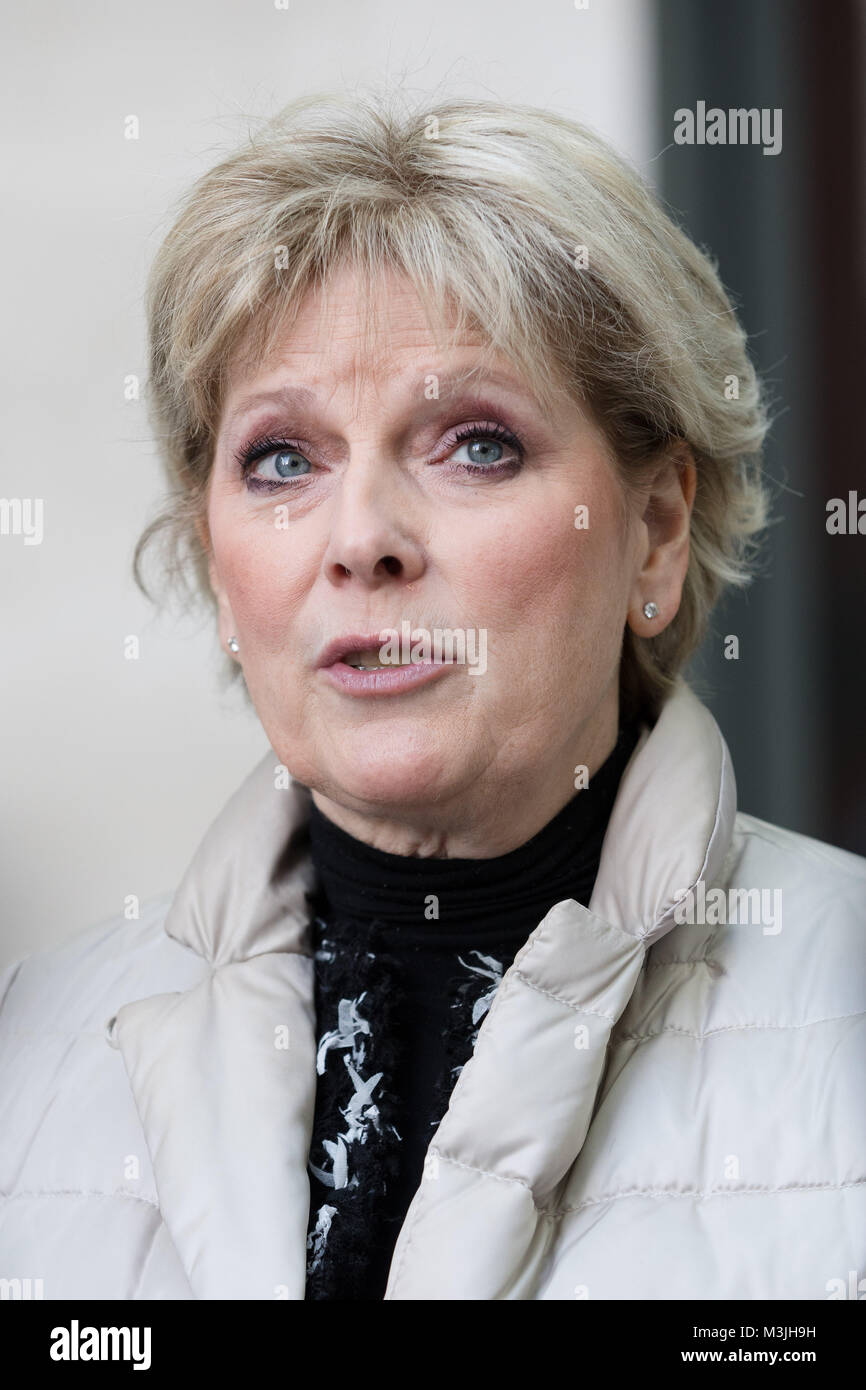 London, UK. 11th February 2018. Anna Soubry MP outside BBC Broadcasting ...