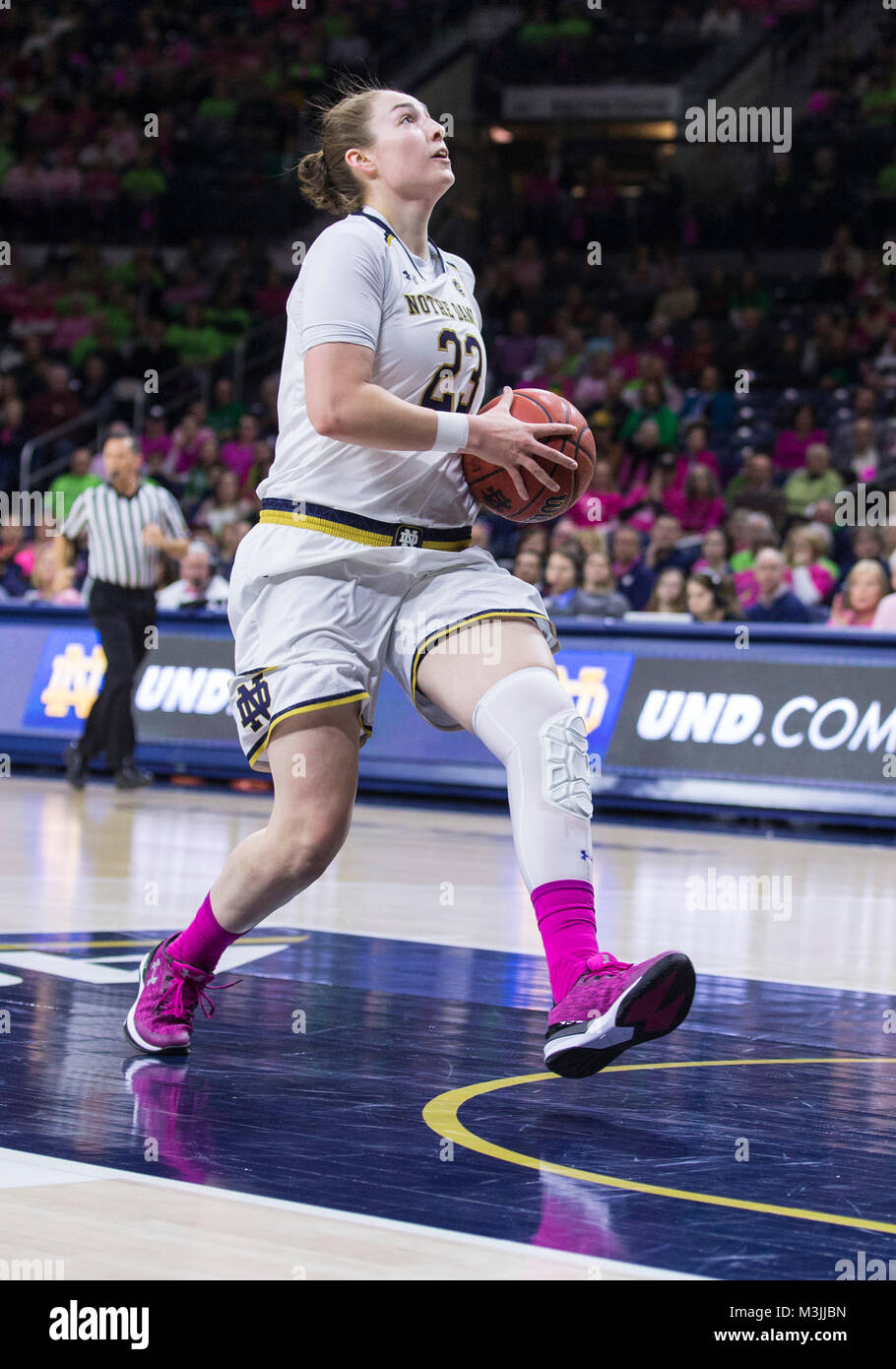 February 11, 2018: Notre Dame forward Jessica Shepard (23) drives to ...