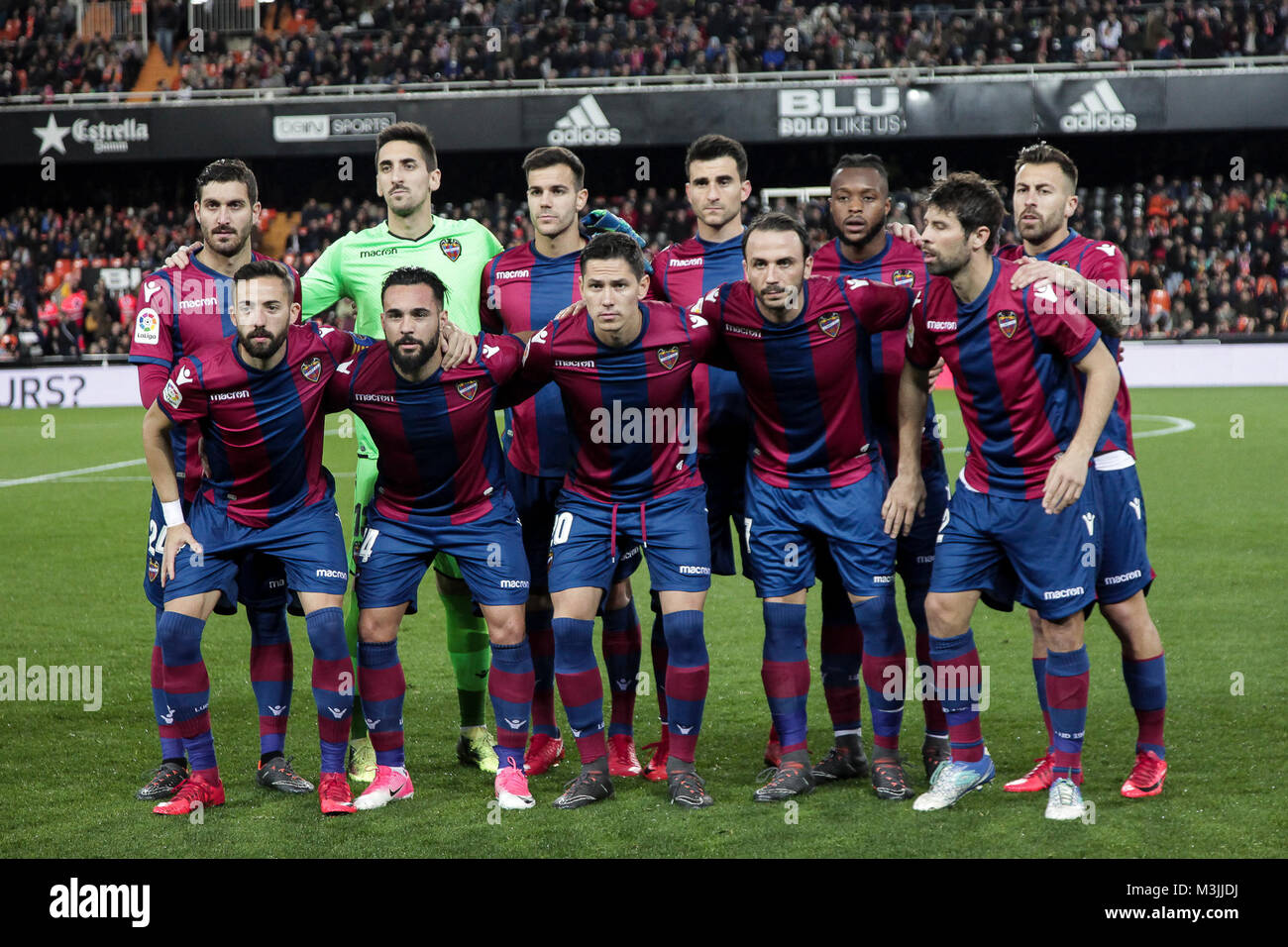 Levante team before spanish La Liga match between Valencia CF vs ...