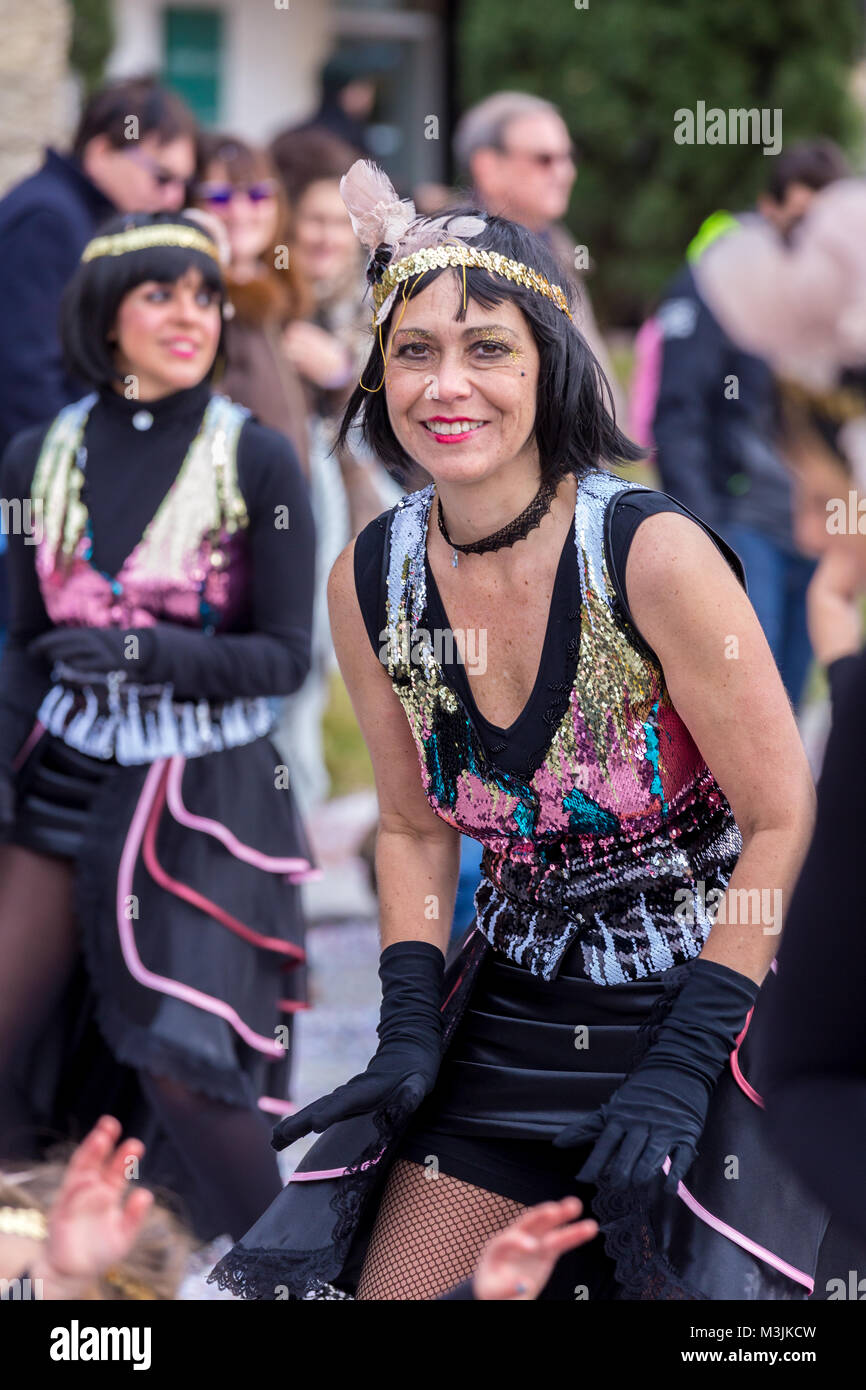 Palamos, Spain. 11th Feb, 2018. Traditional carnival parade in a small ...