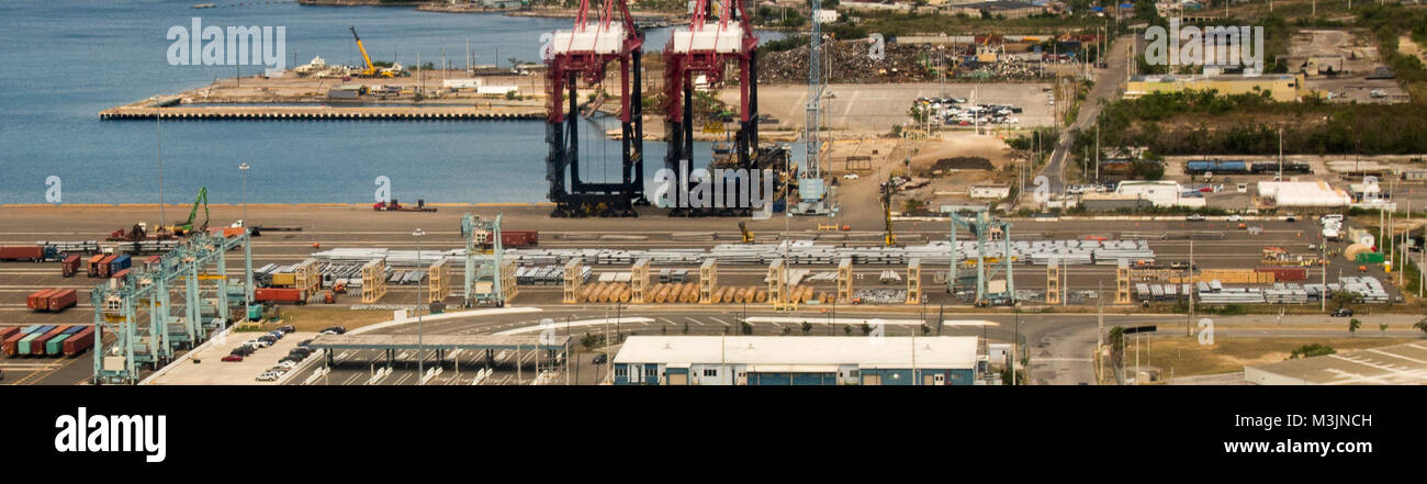 An aerial view of Ponce laydown yard in Puerto Rico. Ponce is one of ...