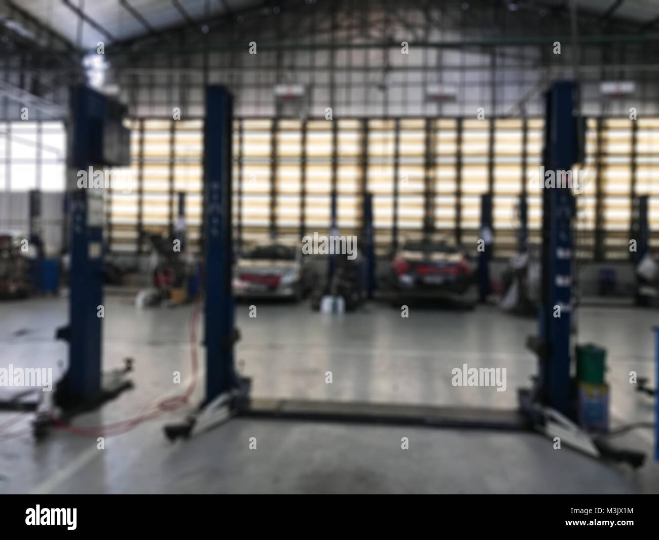 car repair center auto repair service station blurred background Stock ...
