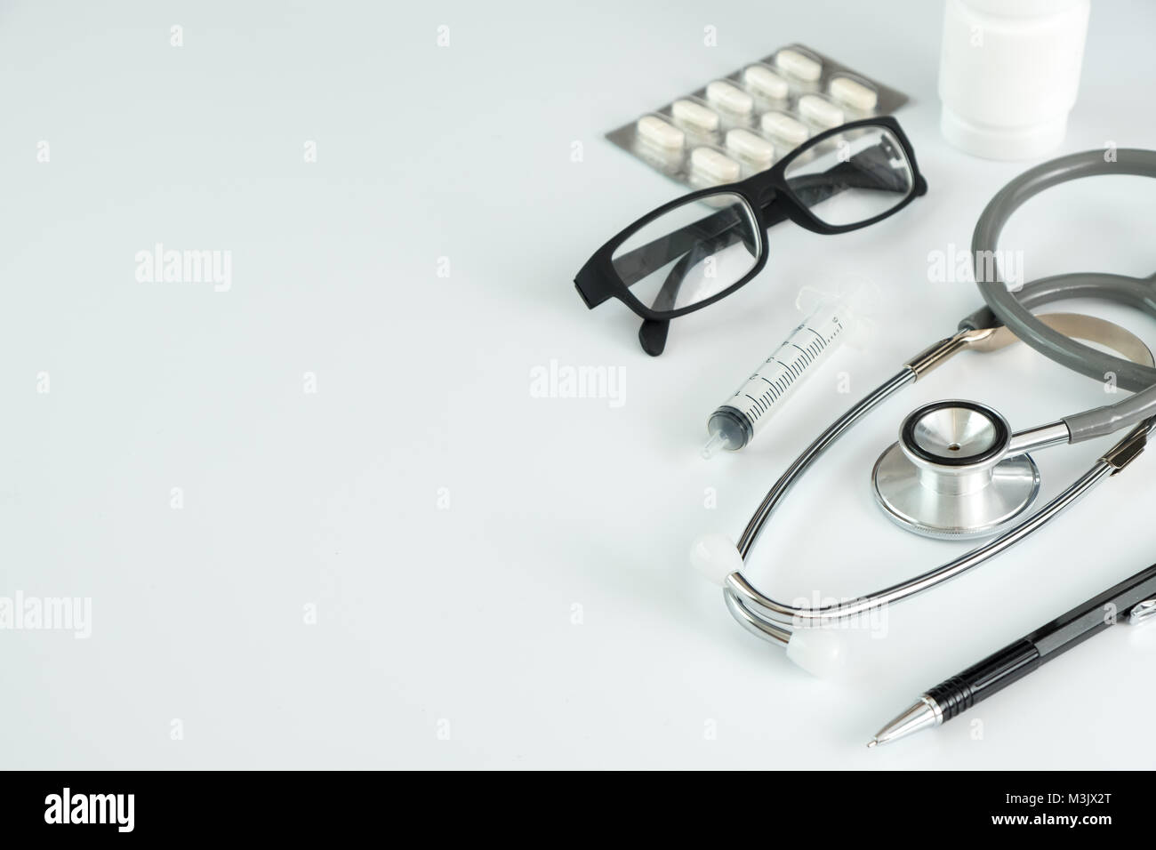 Good health Medical equipment isolated on white medicine instruments ...