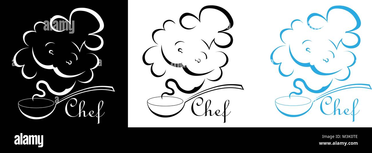 Contour of the chef from the flavor of food chef logo Stock Vector ...