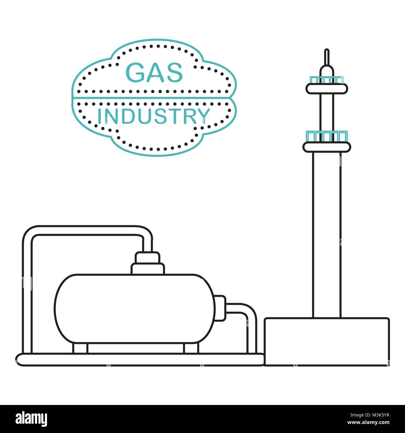 Gas processing plant. Gas storage tank. Design for announcement ...