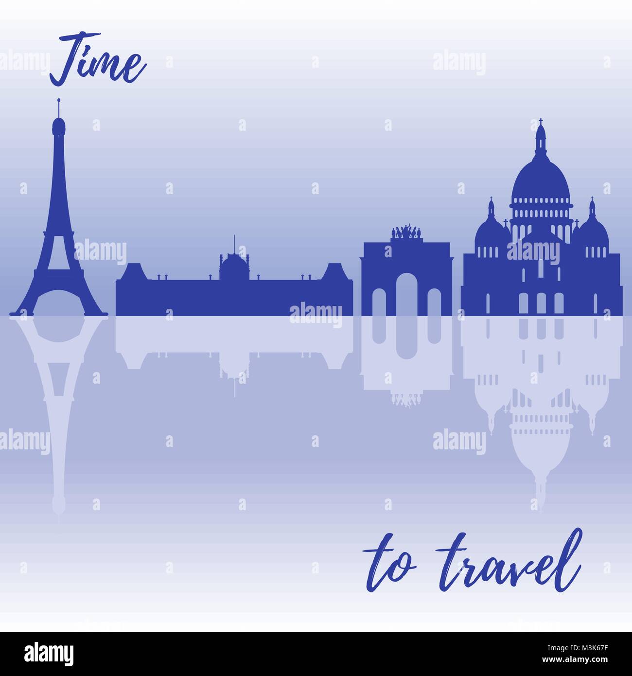 Famous buildings of Paris. Symbols and landmarks. Design for banner ...