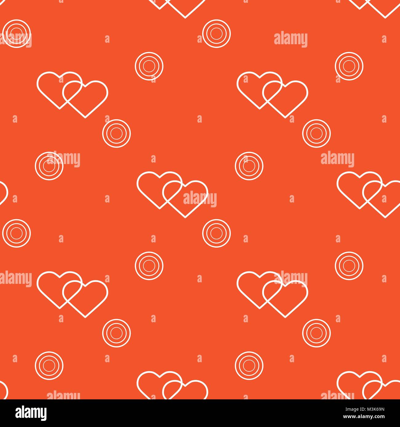 Seamless pattern with hearts and circles. Love theme. Design for banner ...
