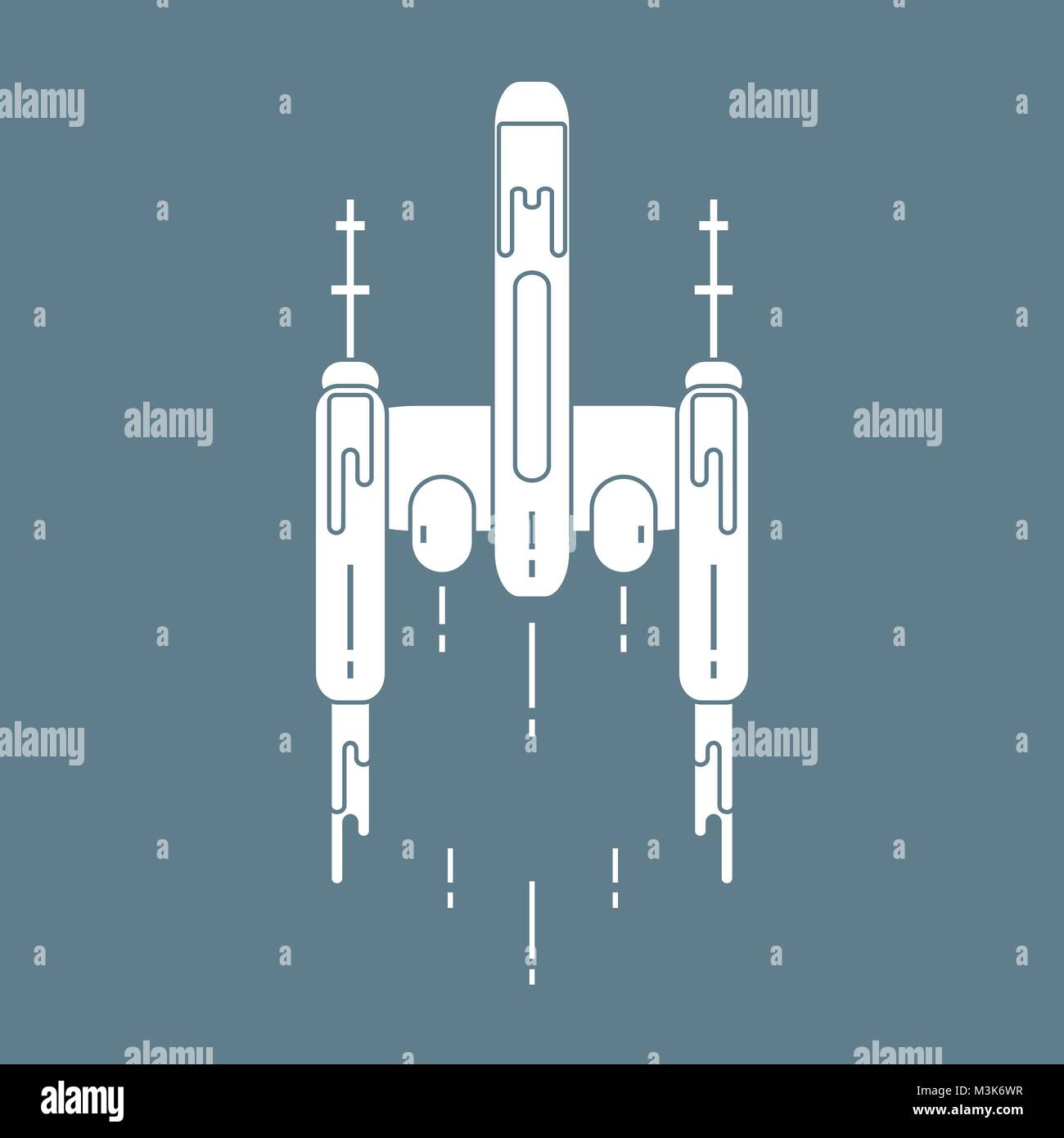 Spaceship. Space exploration, science, technology. Design for banner ...
