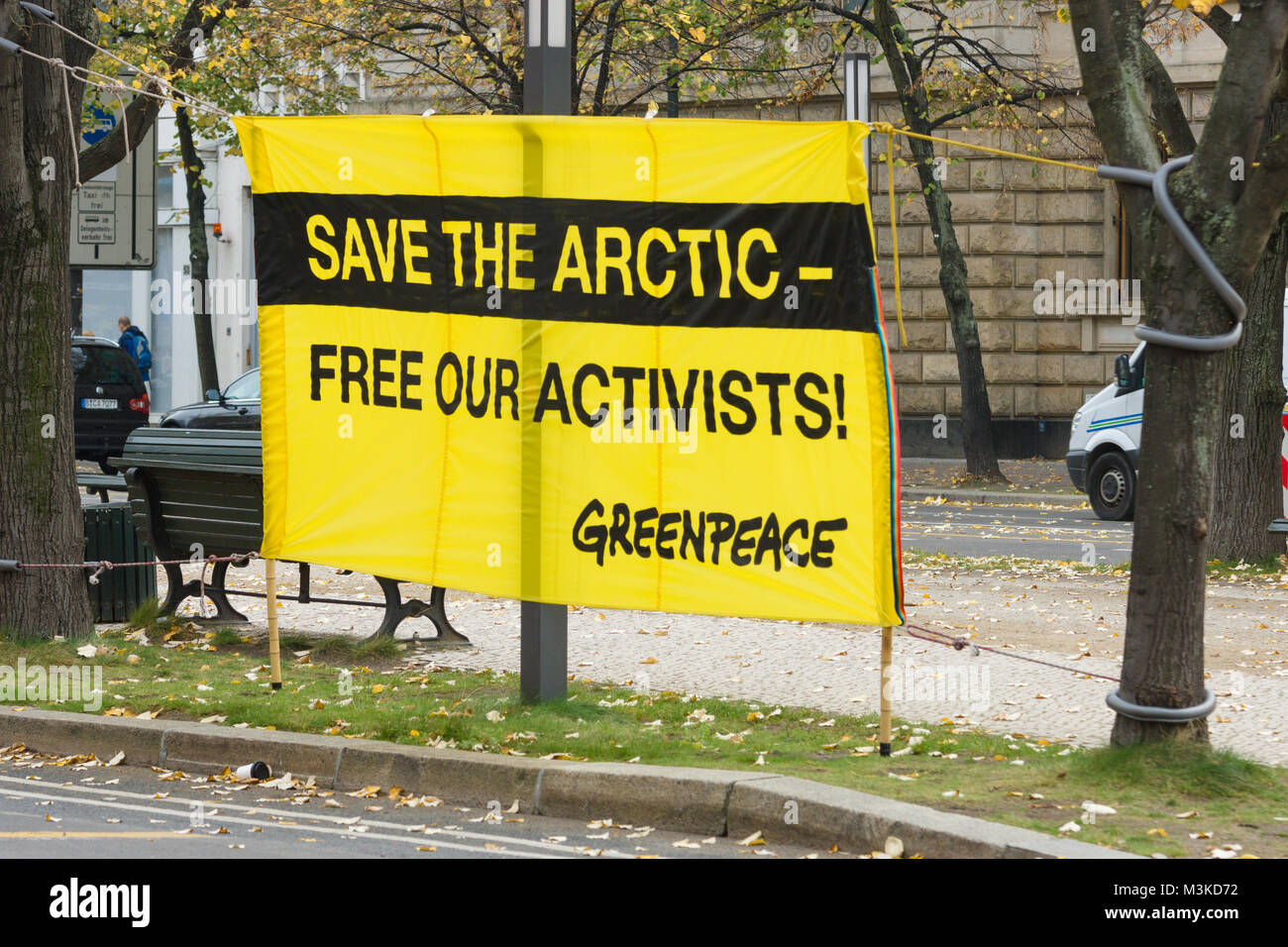 BERLIN, GERMANY - OCTOBER 25, 2013: The protest by Greenpeace activists ...